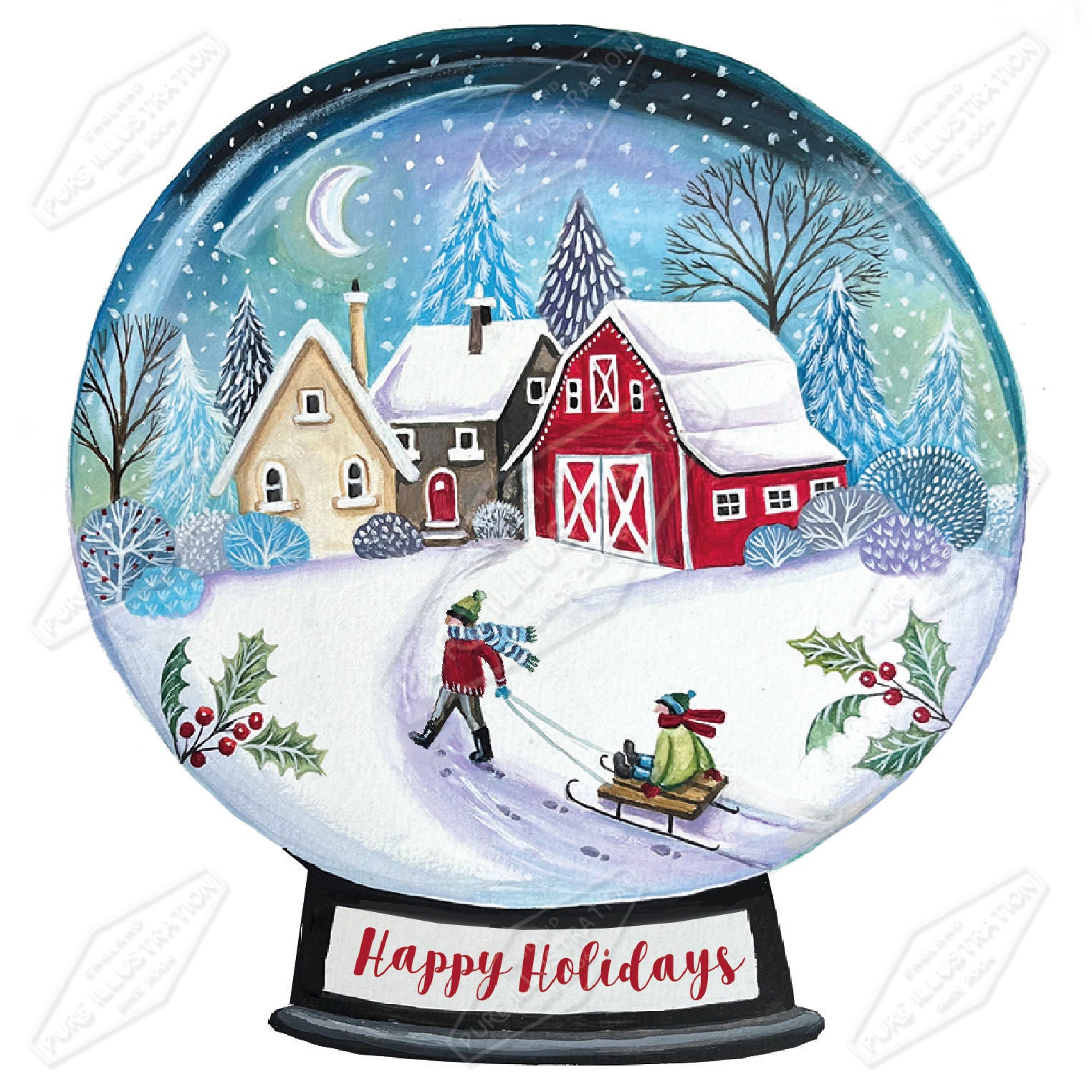 00035447DEV - Pure Art Licensing Agency - Christmas Greeting Card Design